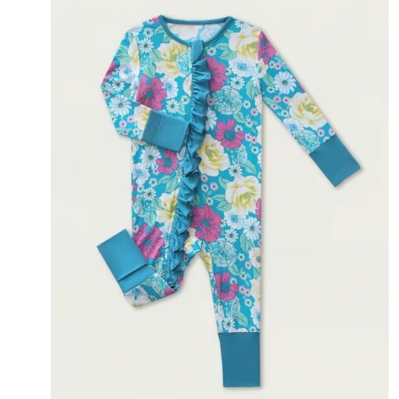 One Pieces | Floral Baby Girls Bamboo Fiber Romper Jumpsuit Pajamas Sleeper | Poshmark